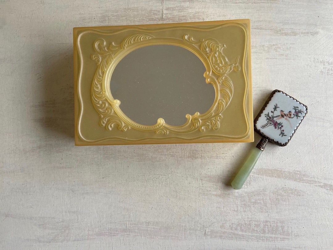 Vintage Plastic Vanity/cosmetic Box With Stand up Mirror - Etsy