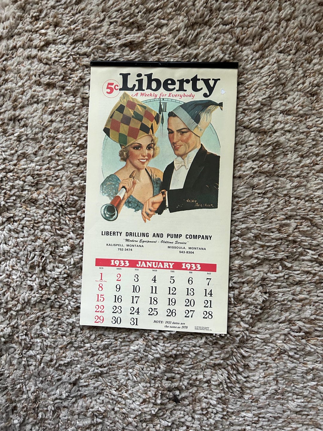 1933 Reproduction Advertising Wall Calendar, Montana - Etsy