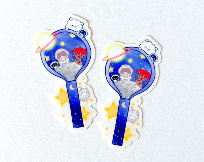 Astronaut Light Stick Clear Sticker - Etsy