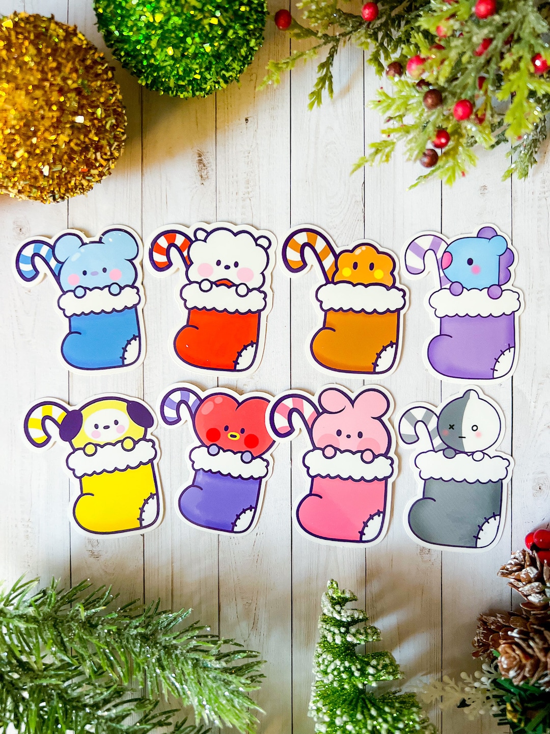 Kawaii Characters Stocking Stickers - Etsy