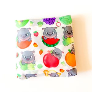 Pygmy Hippo [moo Deng] Fruits & Veggies Reusable Bag - Etsy