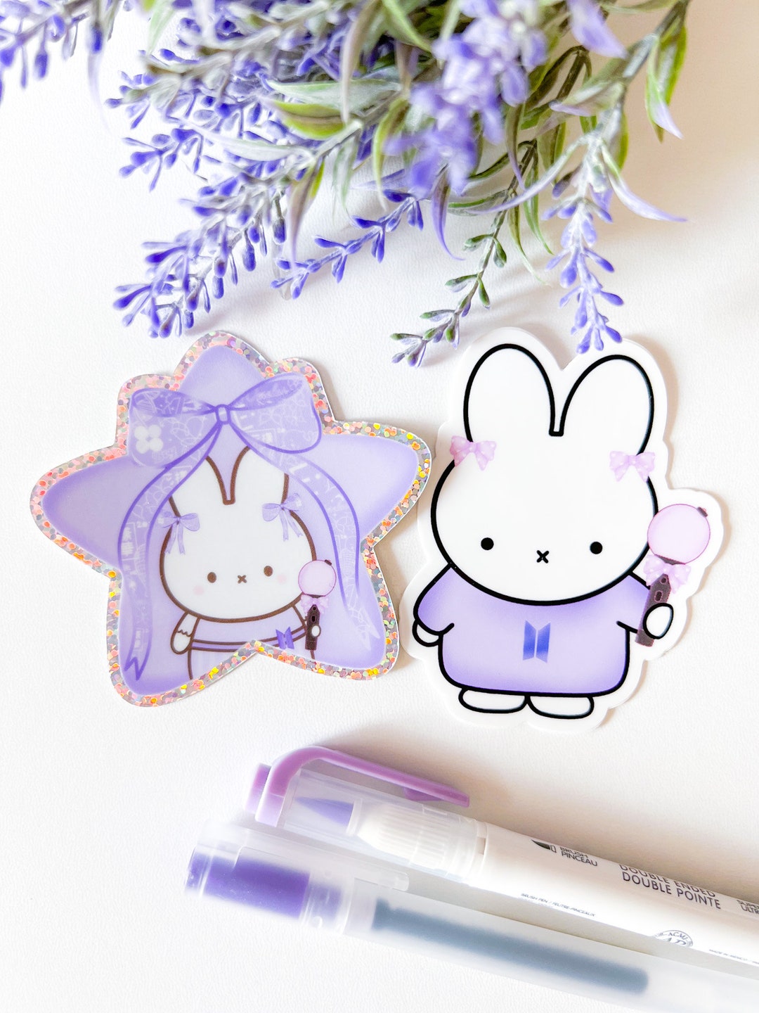 Borahae Bunny Stickers - Etsy