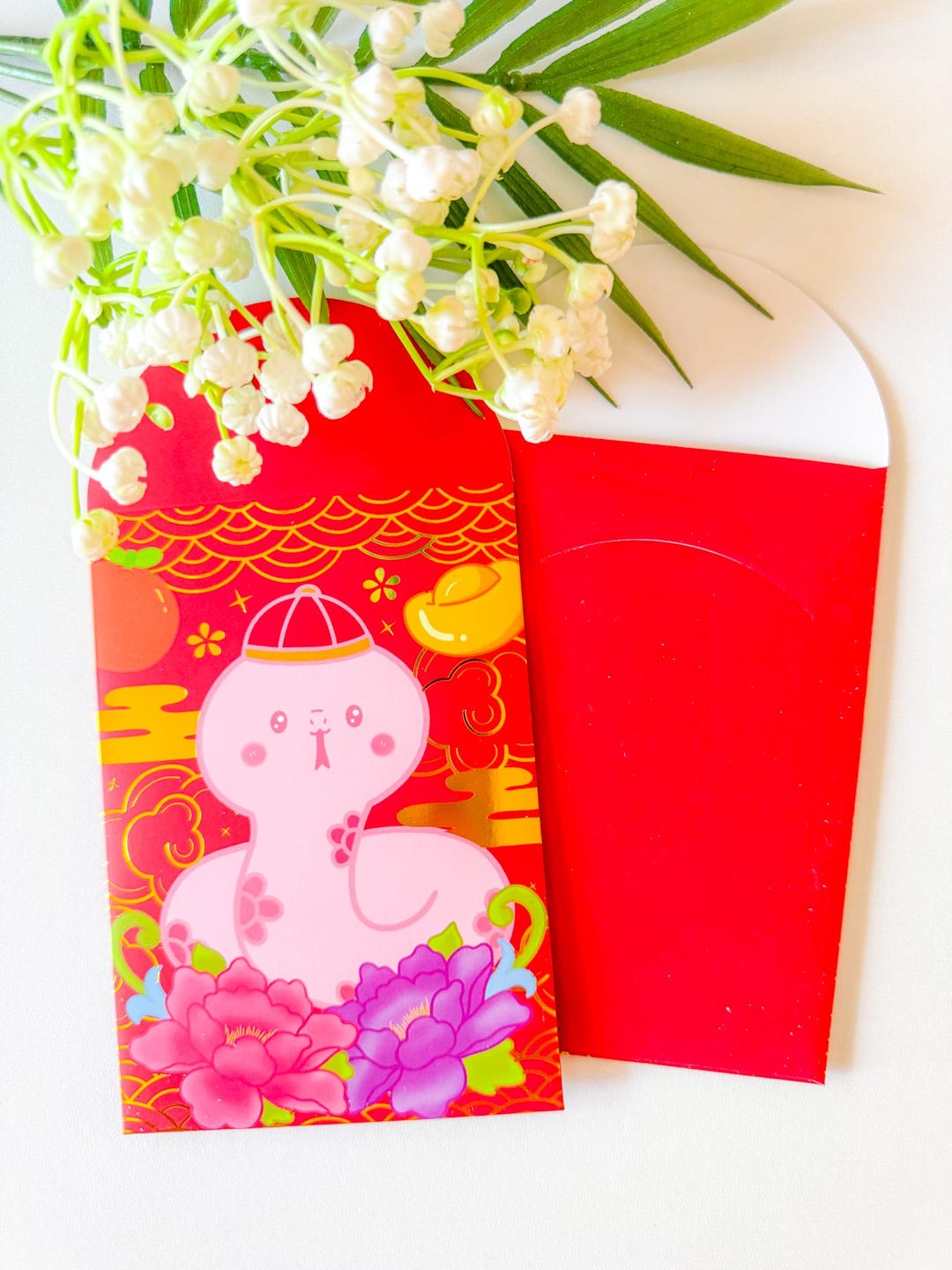 Snake Printed Gold-foil Red Envelopes (pack of 4) - Etsy