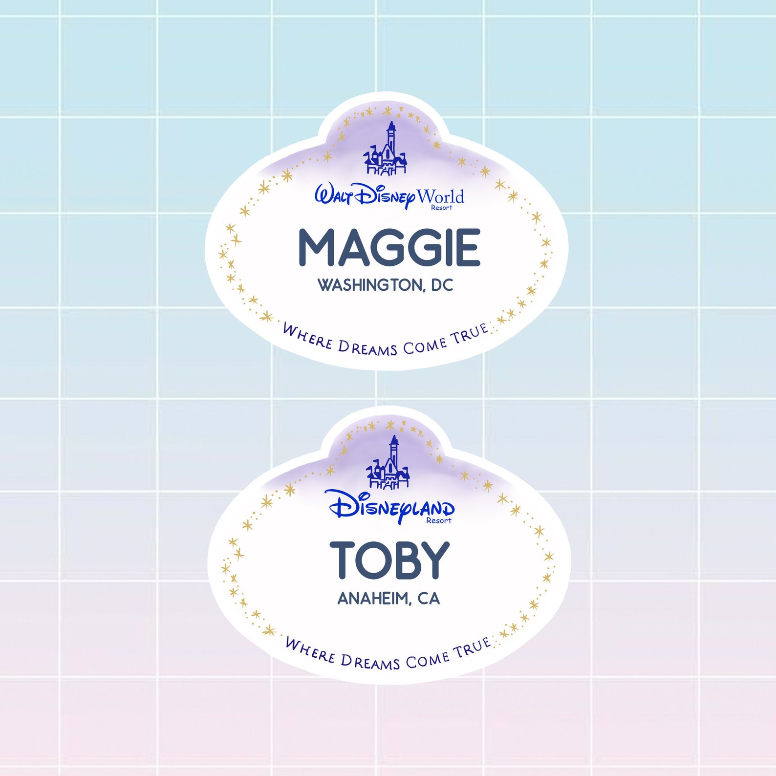 Customizable Disney Name Tag Sticker | Etsy