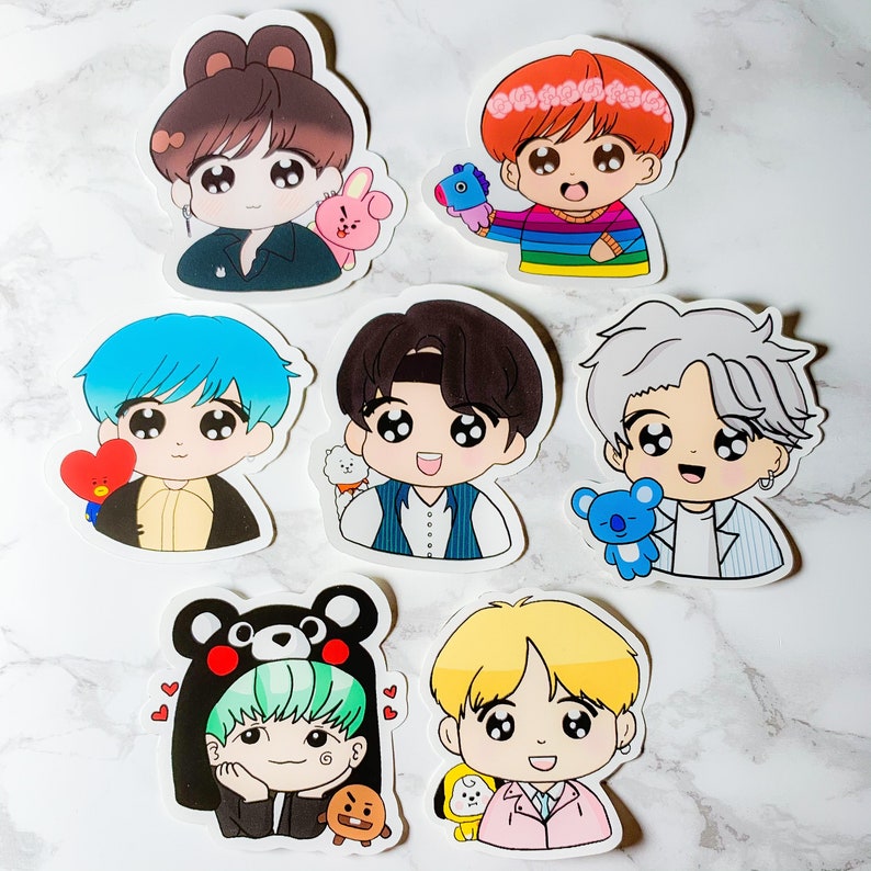Bts Chibi Stickers Etsy