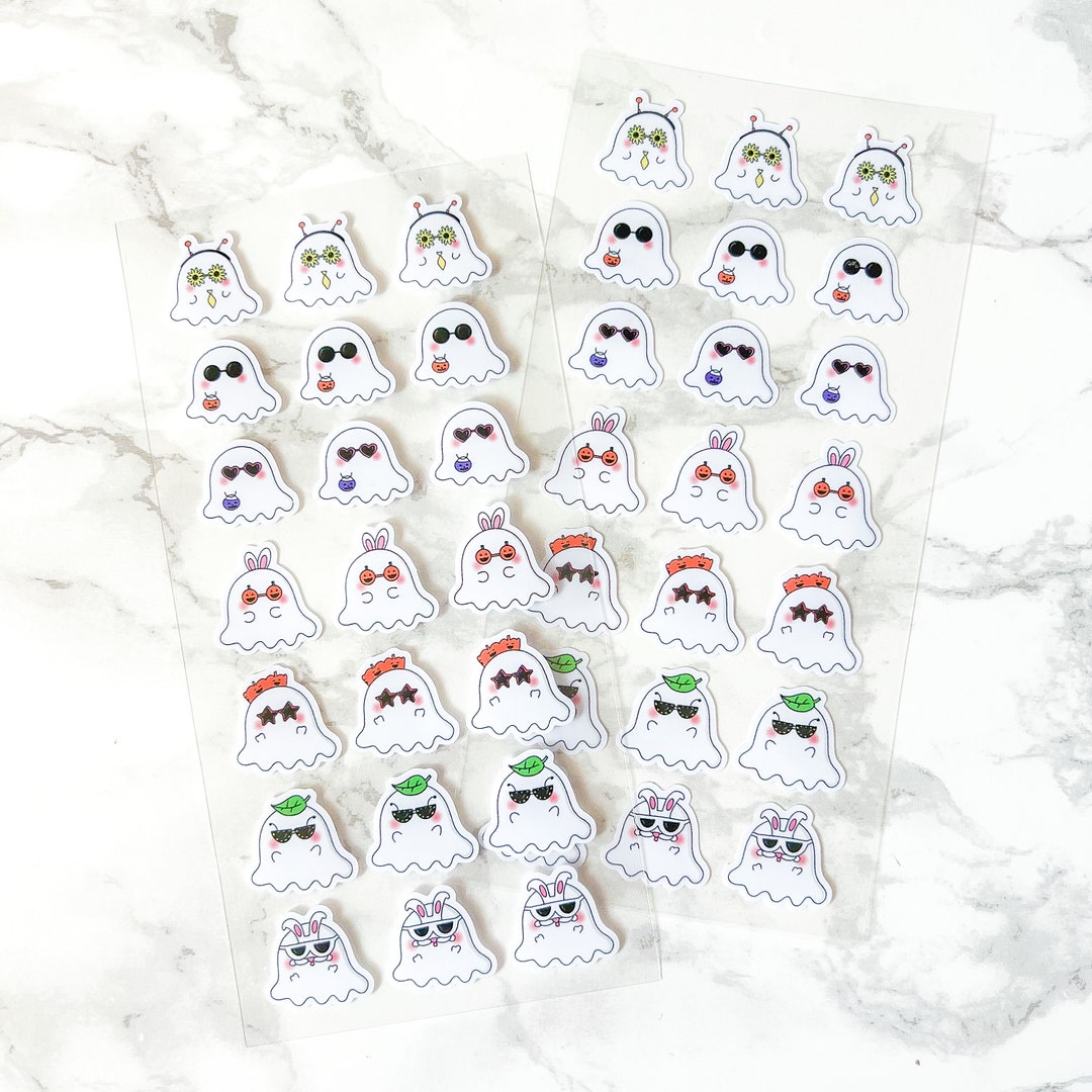 Spooky Ghost Sticker Sheet - Etsy