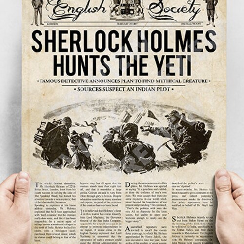 Sherlock Holmes Retro Newspaper Style Poster Holmes Vs - Etsy UK