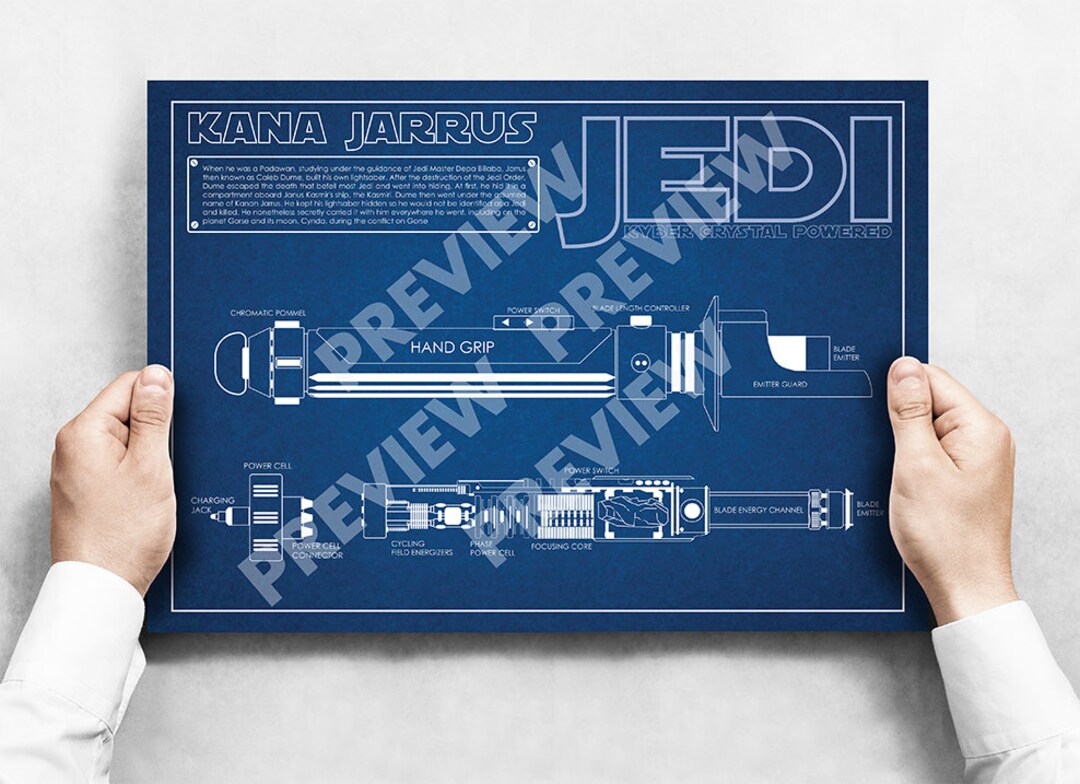 Kana Jarrus - Lightsaber Blueprint Schematic - Etsy UK