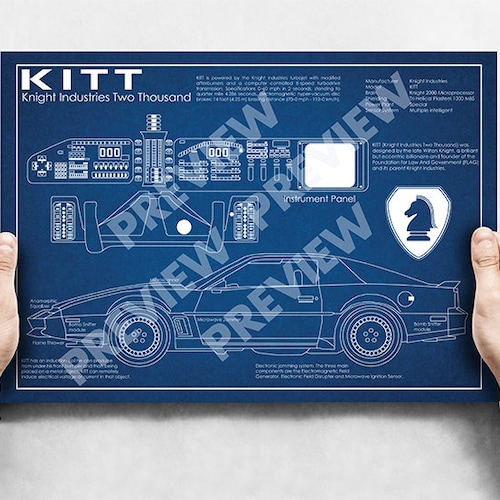 KITT Knight Industries Two Thousand Knight Rider Blueprint - Etsy