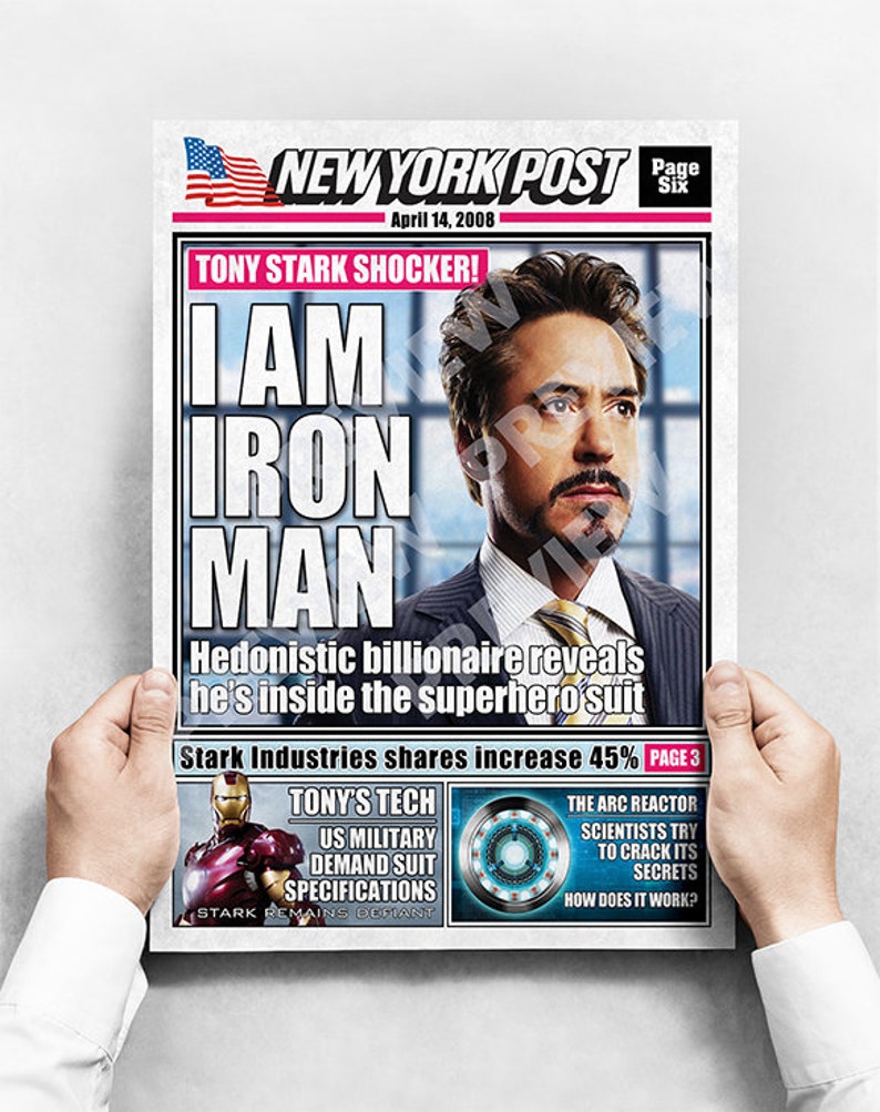 Iron Man Fan Art Poster Newspaper - Etsy UK