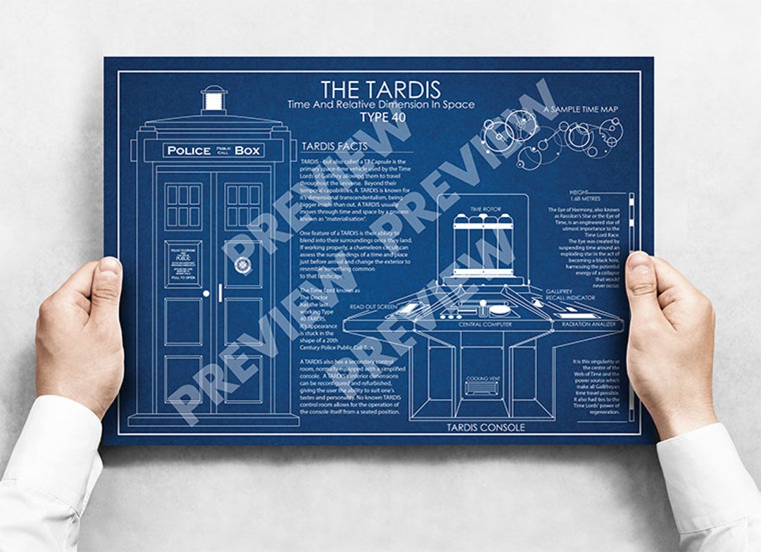 TARDIS - Police Box Blueprint Schematic - Etsy