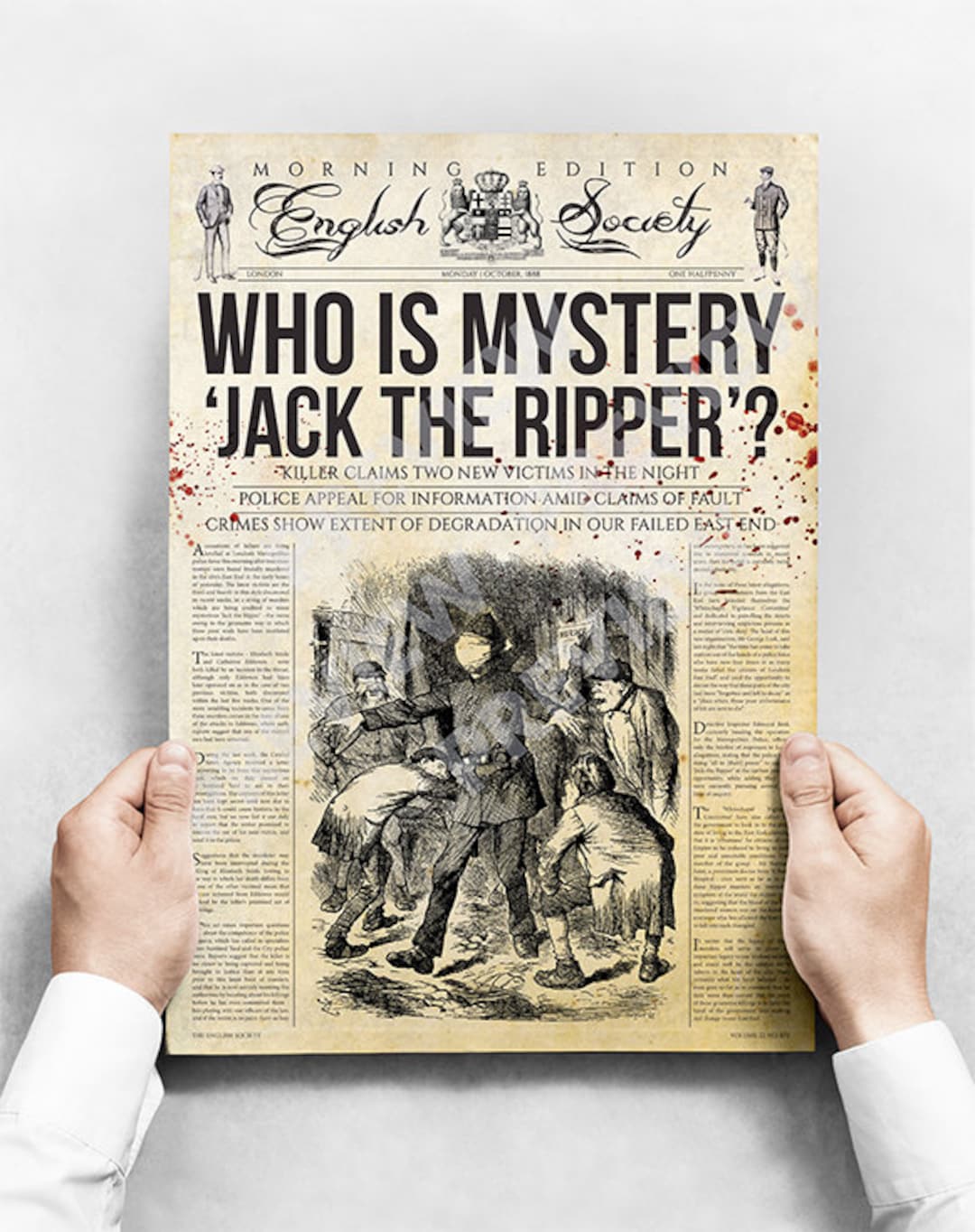Jack the Ripper Retro Newspaper Style A3 Poster Print - Etsy