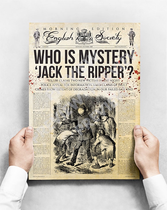Jack the Ripper Retro Newspaper Style A3 Poster Print | Etsy UK
