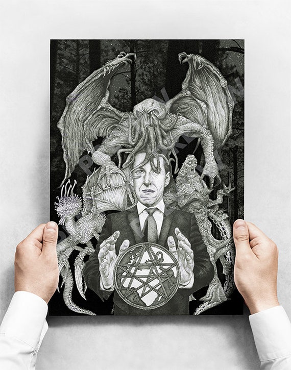 HP Lovecraft A3 Poster Print of A Hand Drawn Design | Etsy