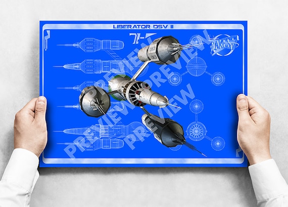 Blake's 7 Liberator Blueprint A3 Poster/print | Etsy