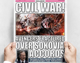 Superhero Newspaper | Etsy