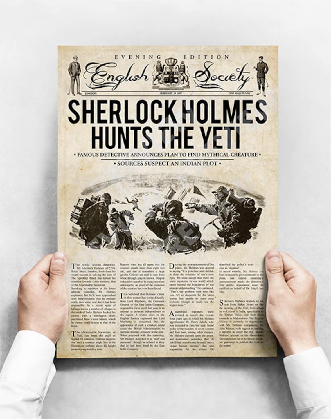 Sherlock Holmes Retro Newspaper Style Poster Print Holmes - Etsy