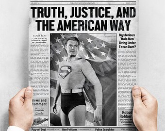 Superhero Newspaper | Etsy