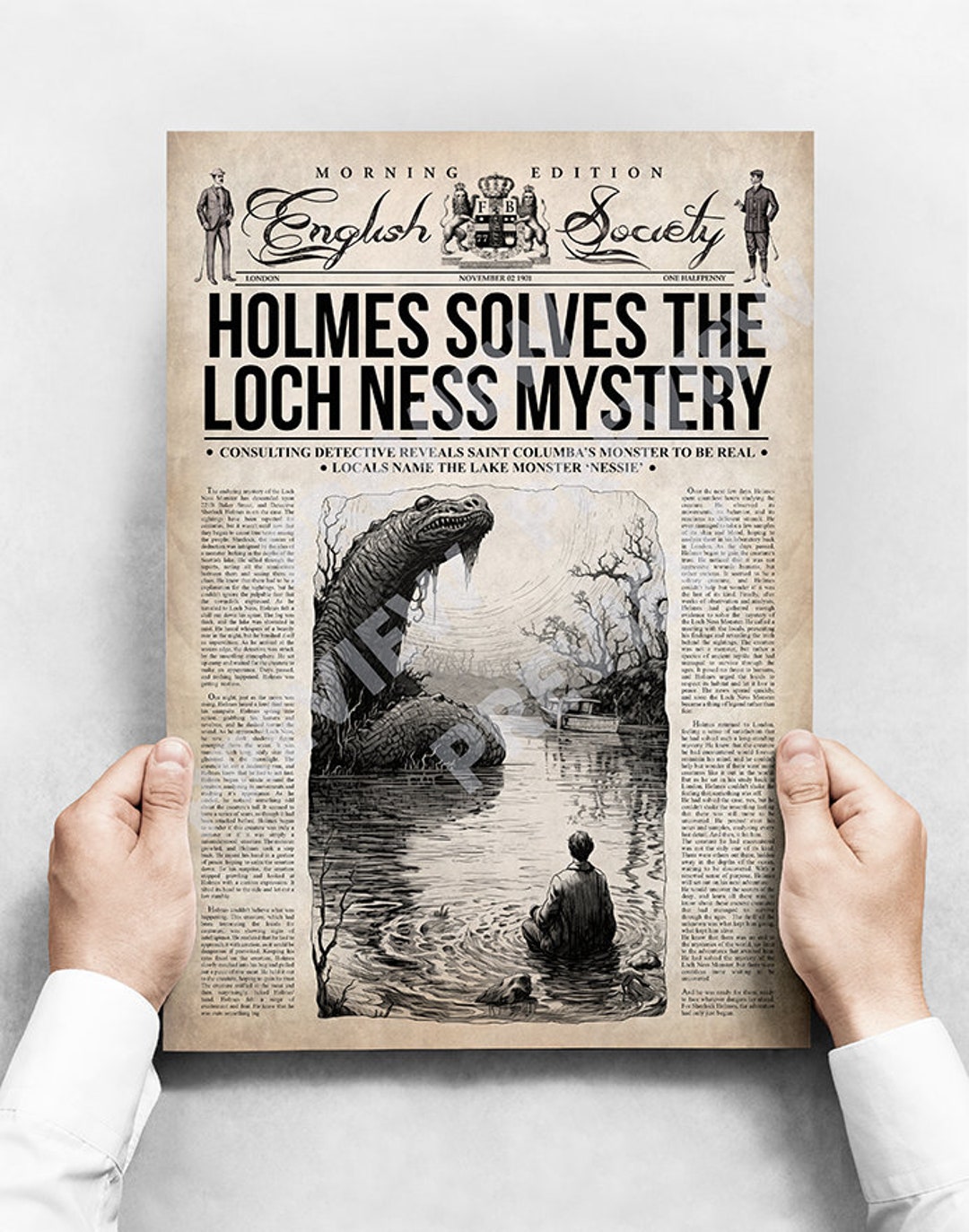 Sherlock Holmes Vs the Loch Ness Monster - Etsy