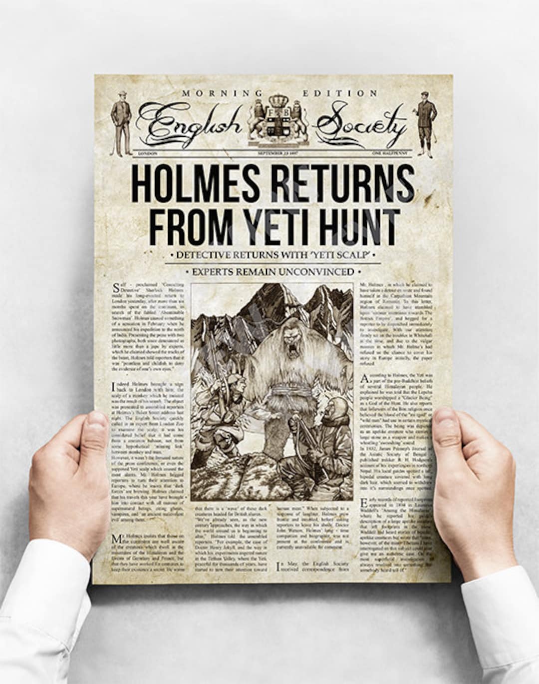 Sherlock Holmes Retro Newspaper Style A3 Poster Print - Etsy