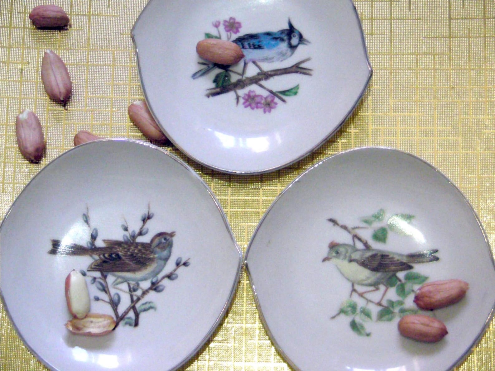 Ceramic Birds Plates, Serving Set, Small Plate, Vintage, Birds ...