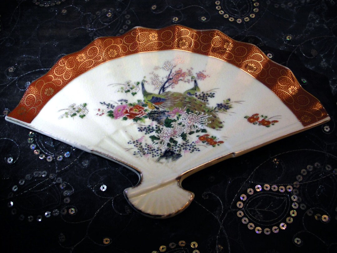 Hand Fan Plateceramic Fan Dishjapanese Ceramic - Etsy