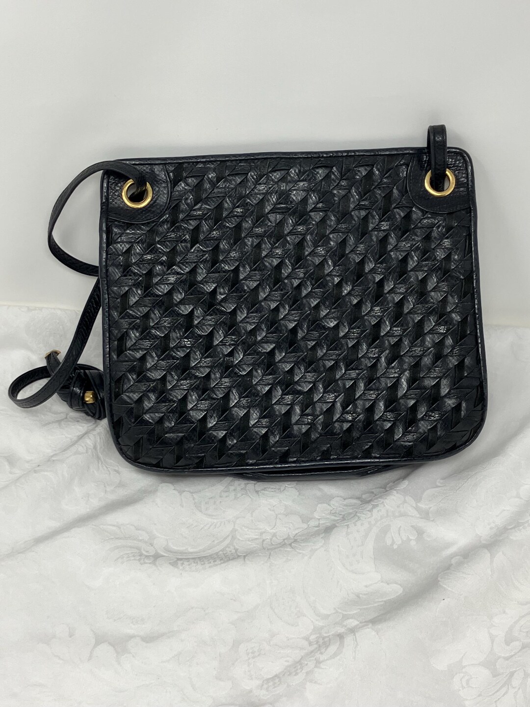 Vintage Meyer USA Woven Black Leather Shoulder Bag - Etsy
