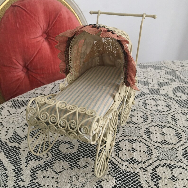 Vintage Doll Carriage Stroller Wirework Wire Work Art Pram - Etsy