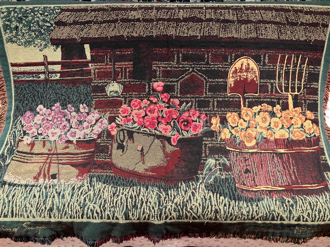 Vintage 46x66 Bob Timberlake Spring Surprise Heavy Cotton Blanket ...