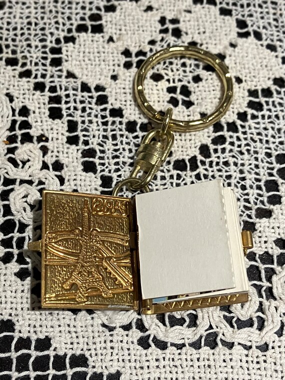 Vintage Paris France Photo Book Keychain Postcard Sou… - Gem