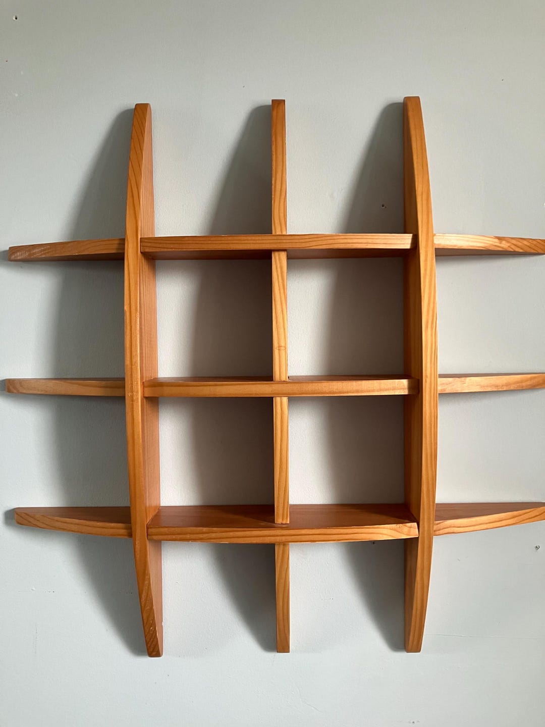 Vintage Large 29” Midcentury Wood Floating Shelf Pine Handmade Storage ...