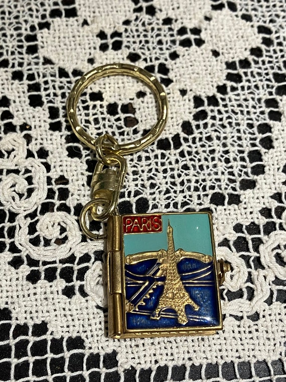 Vintage Paris France Photo Book Keychain Postcard Sou… - Gem