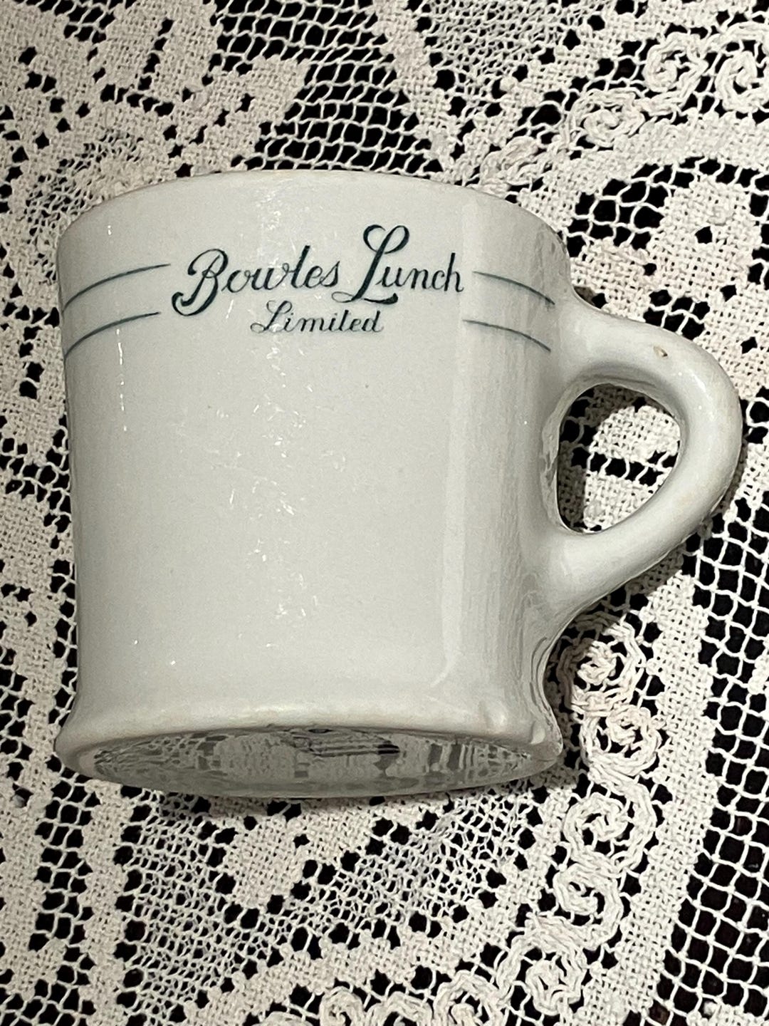 Vintage Bowles Lunch Limited Mug Cup Restaurant Ware Art Deco Ceramic ...