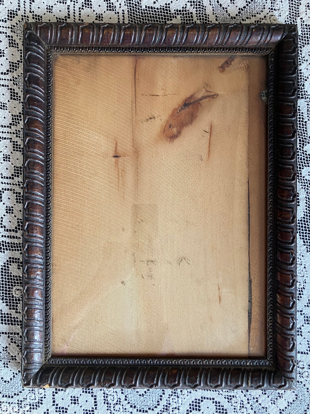 Antique 18x13 Photo Picture Frame Wood Victorian Gesso Gothic Brown ...