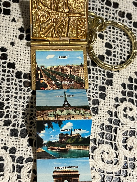 Vintage Paris France Photo Book Keychain Postcard Sou… - Gem