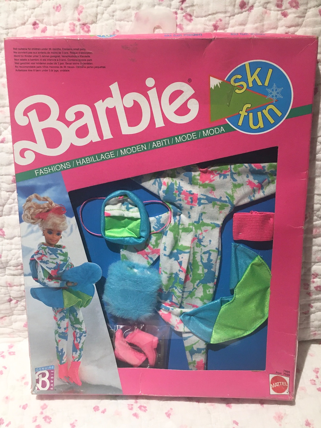 Vintage 1990 Mattel Barbie Ski Fun Skiing Doll Outfit 7598 Barbie ...