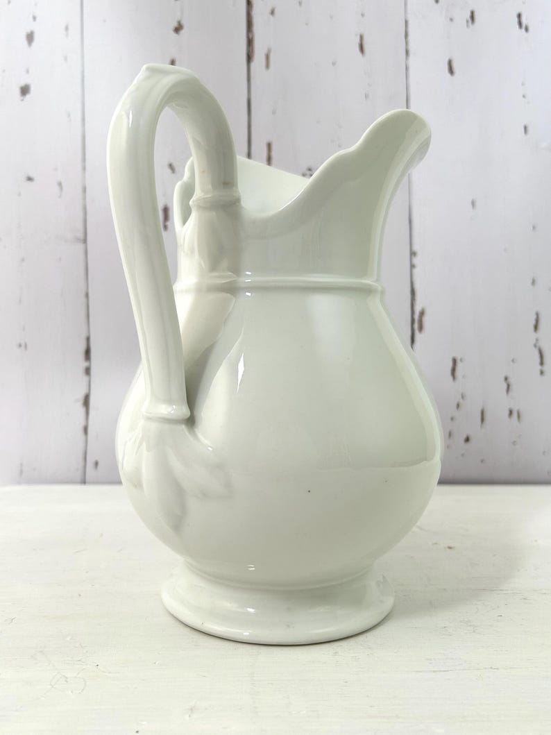 White Ironstone Pitcher, Large Empire Style Water Jug, 1890s - Etsy