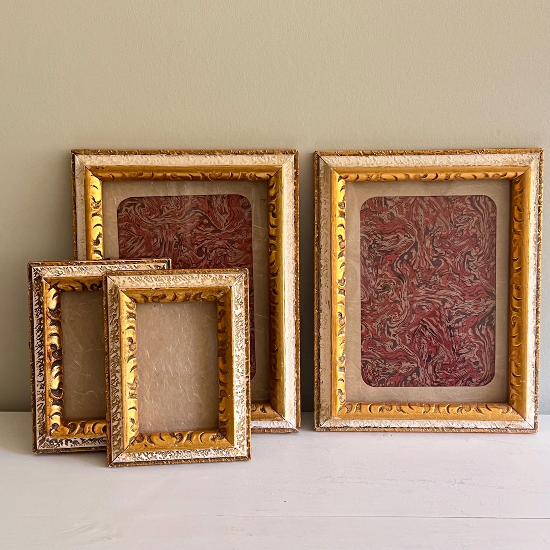 Set of Four Gilded Vintage Frames for Photos or Paintings, Shabby ...