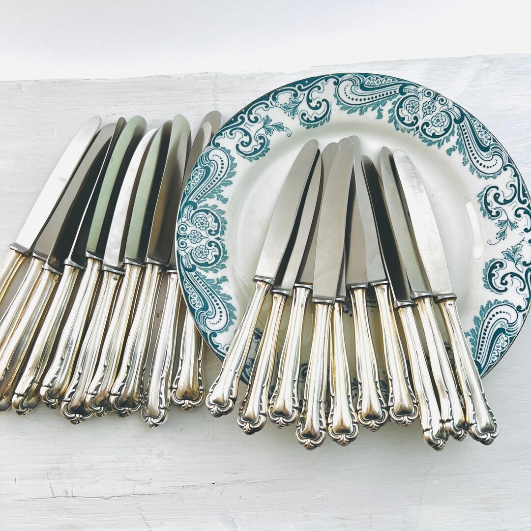 Vintage Silver Plated Flatware, Set of 20 Louis XV Dinner- and Dessert ...
