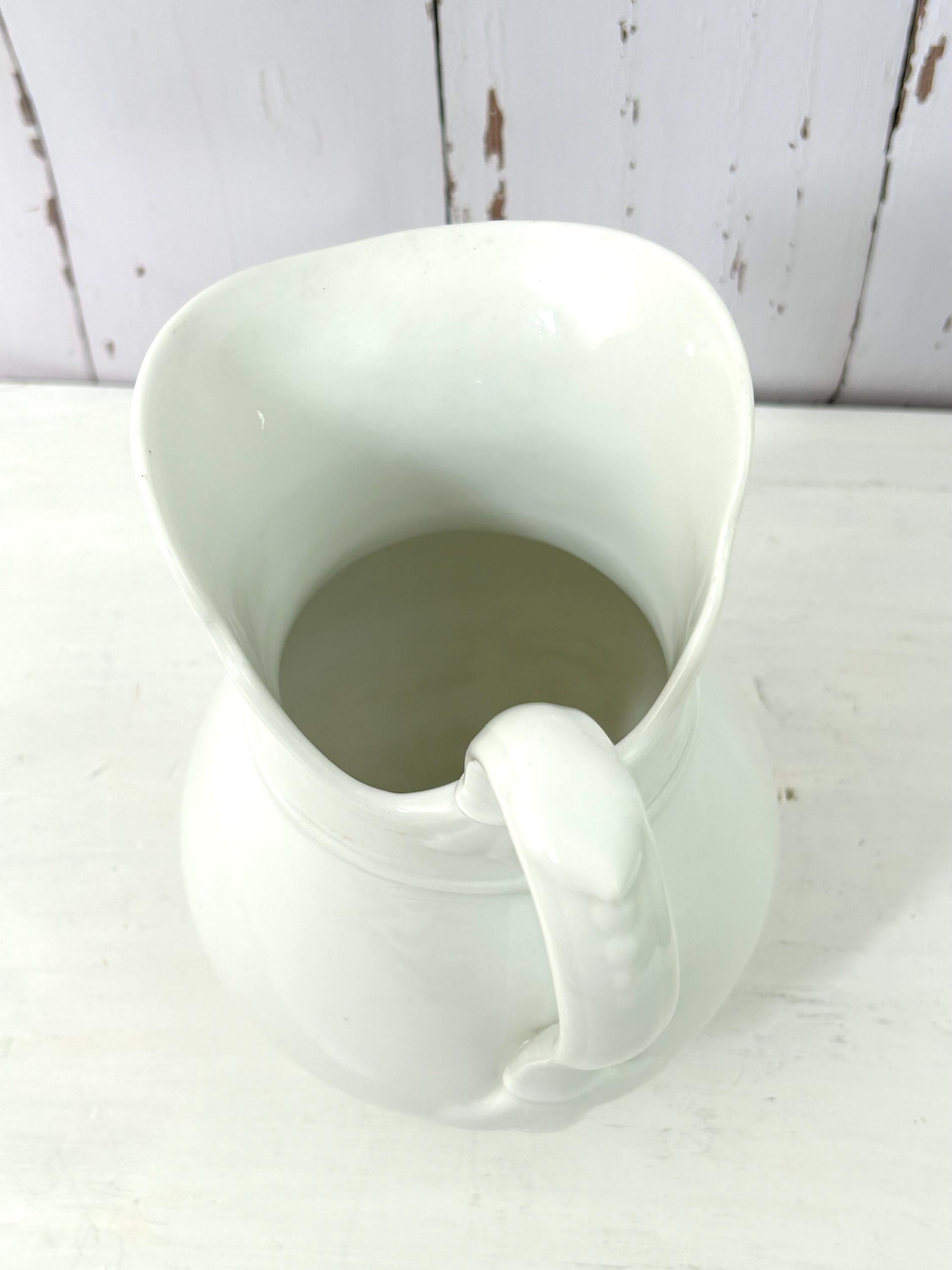 White Ironstone Pitcher, Large Empire Style Water Jug, 1890s - Etsy
