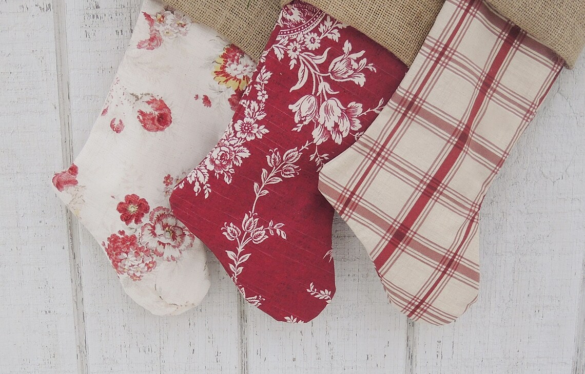 Waverley Country Life Christmas Stockings With Burlap Cuffs - Etsy