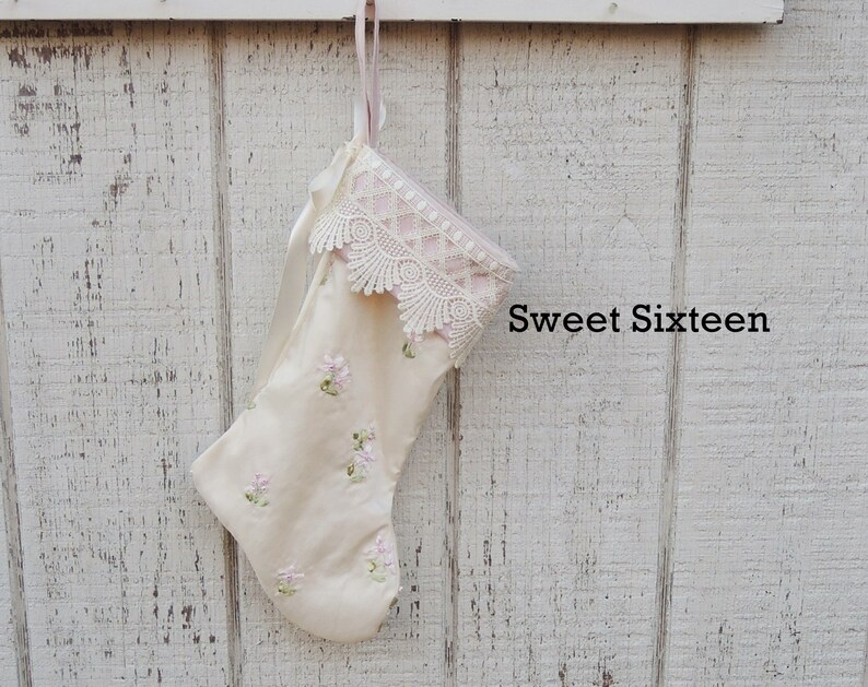 Pink and Cream Stockings Gorgeous Heirloom Christmas Stocking First ...
