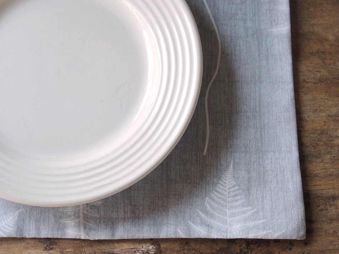 Placemats Set of 4 Gray and White Fern Print Lined Placemats Custom ...