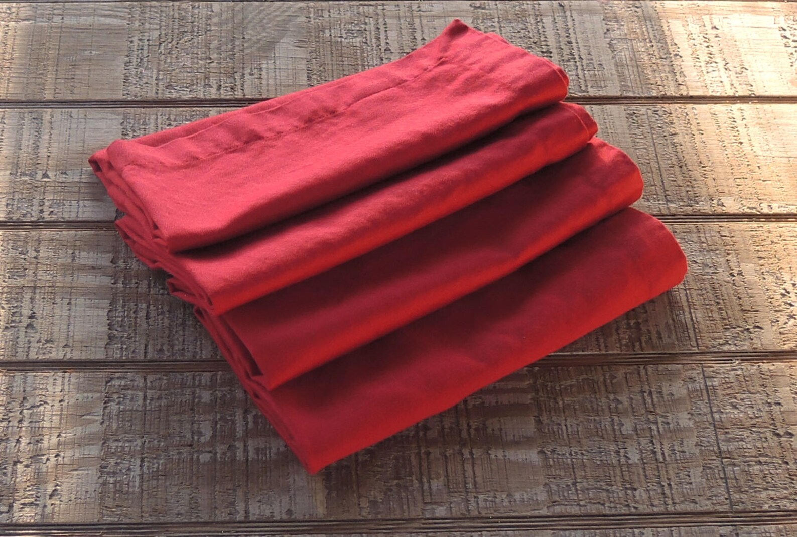 Set of 4 Red Cotton Cloth Dinner Napkins Eco Friendly Vintage | Etsy