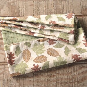 Fall Foliage Reversible Plaid Lined Cotton Placemats Set of 4 Autumn ...
