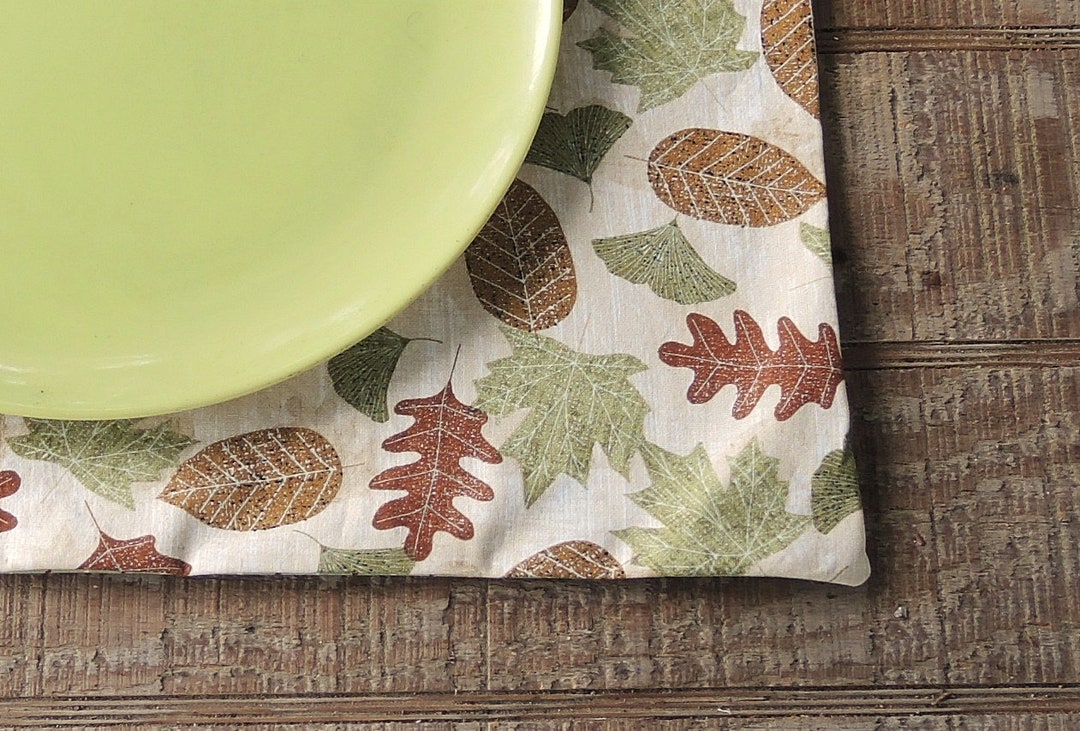 Fall Foliage Reversible Plaid Lined Cotton Placemats Set of 4 Autumn ...