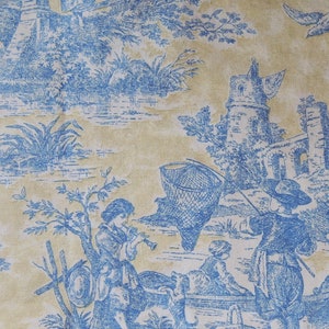 French Country Blue and Yellow Toile Placemats Set of 4 Waverly Rustic ...