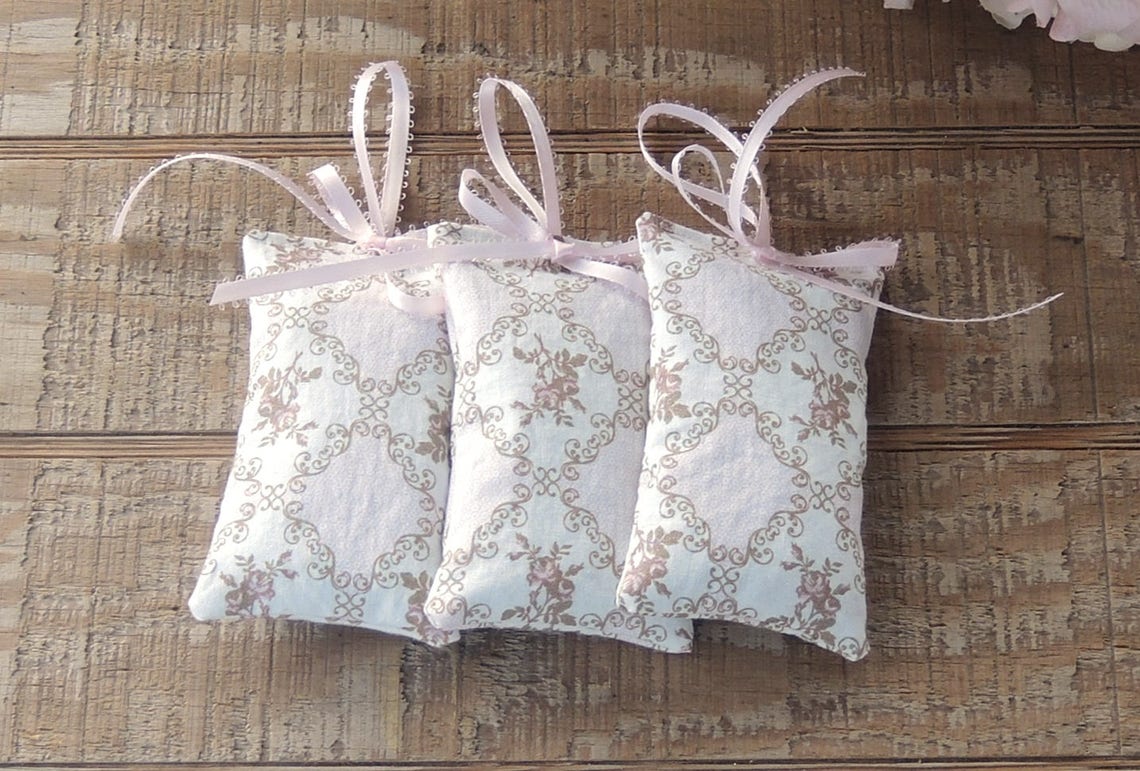 Pink Floral Bridal Hanging Sachets Set of 3 Organic Lavender - Etsy
