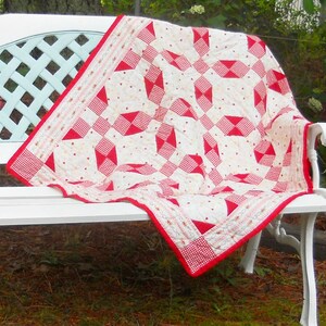 Red Gingham Baby Quilt Lap Quilt Hand Quilted Wallhanging Custom Order ...