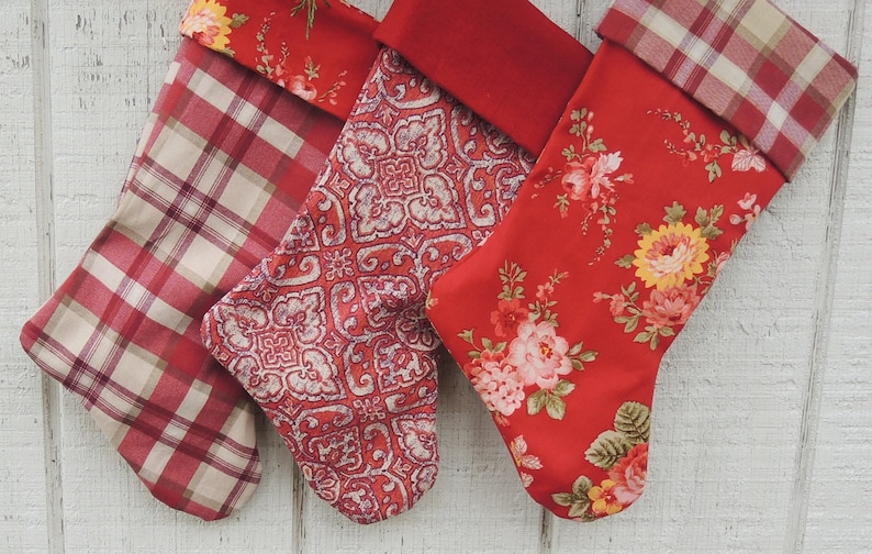 Elegant Rustic Cottage Heirloom Christmas Stocking Made to Order Choice ...